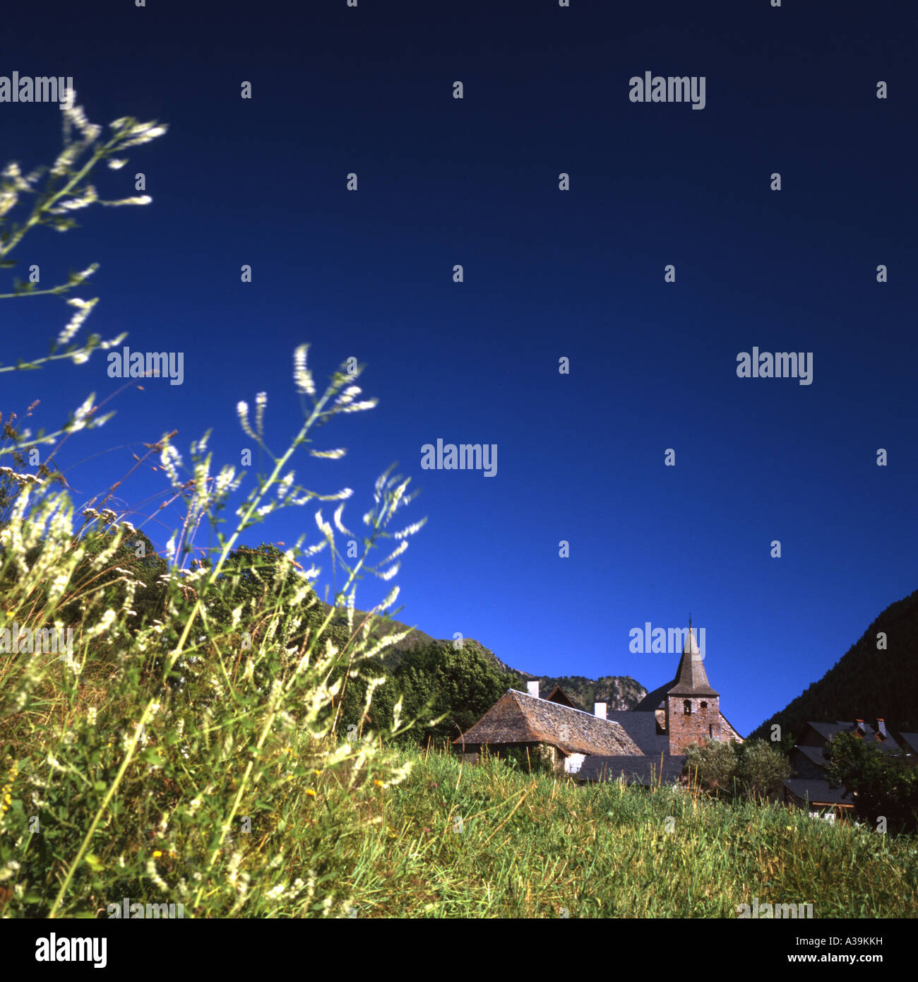 Church in Tredos Valley of Aran Catalonian Pyrenees Spain Stock Photo ...