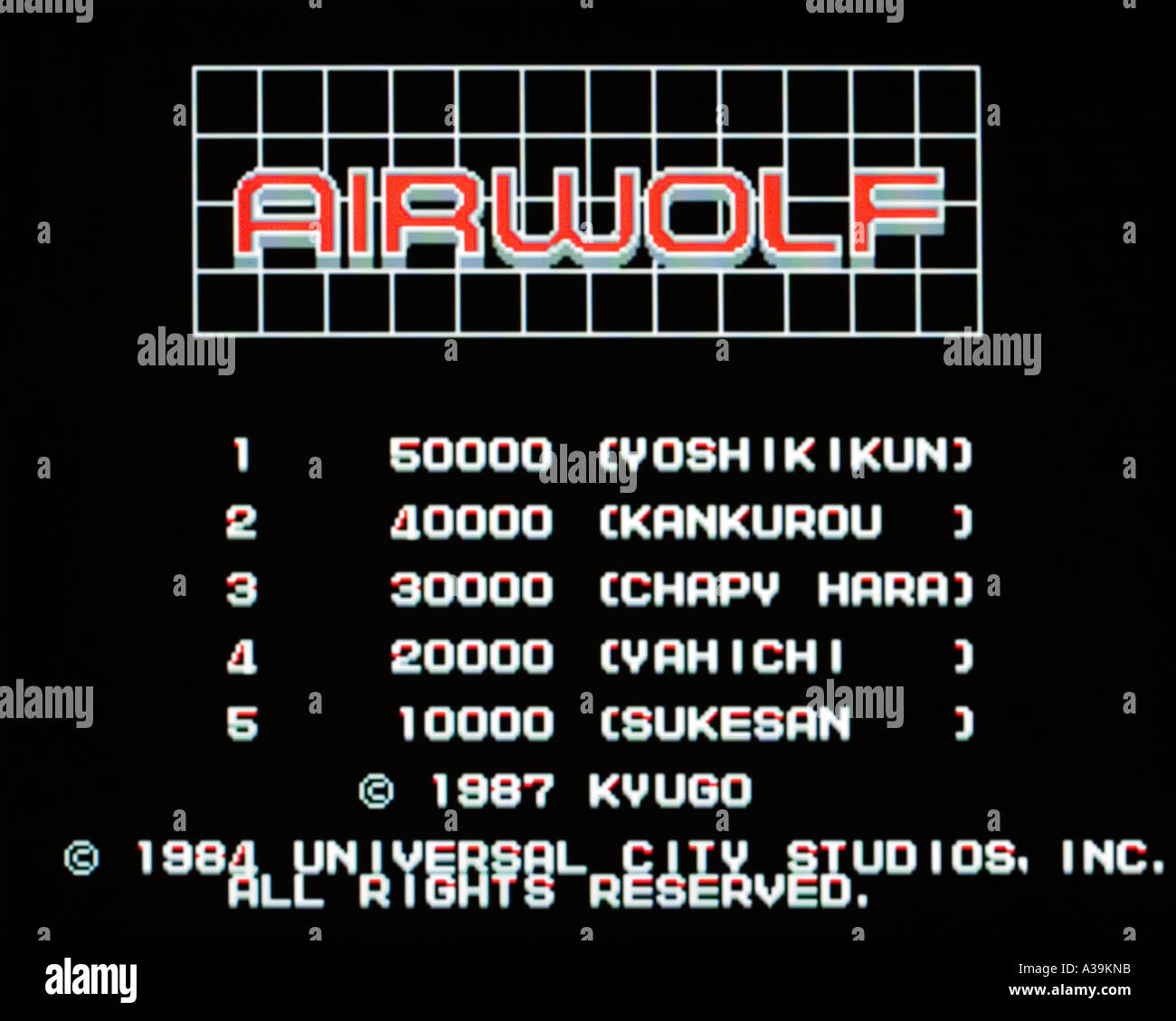 Airwolf Kyugo 1987 vintage arcade videogame screenshot - EDITORIAL USE ...