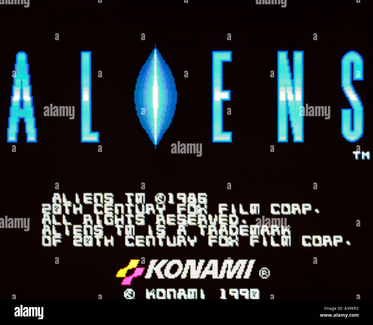 Aliens Konami 1990 vintage arcade videogame screenshot - EDITORIAL USE ...