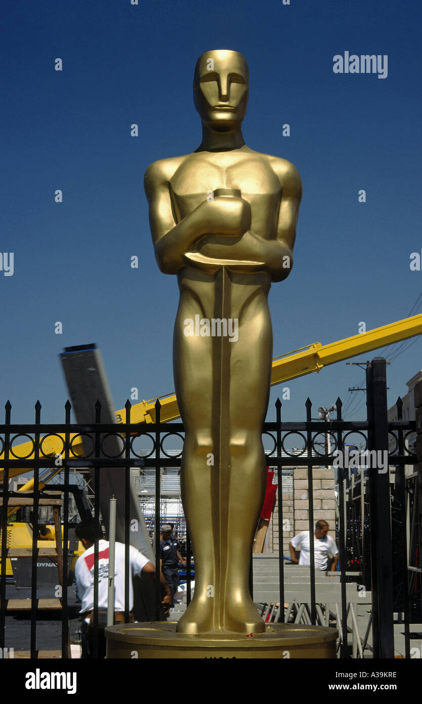 Oscar statue placed outside location where Academy Awards ceremony will ...