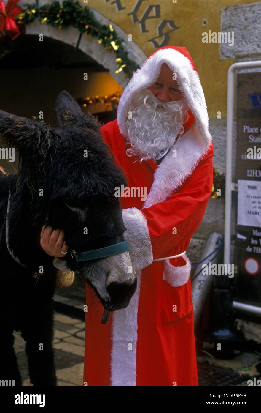 Frenchman, French man, dressed as Santa Claus, Santa Claus costume ...