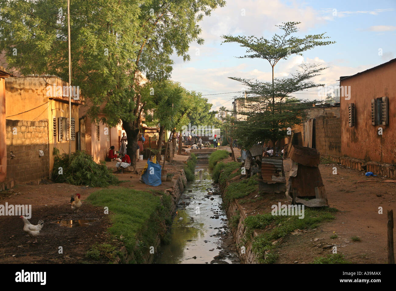 A residential suburb of Bamako open sewers are common in the middle of ...