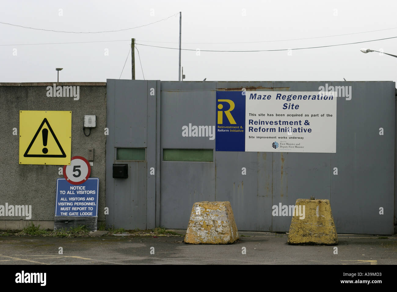 External gate of the former Maze Prison Long Kesh H Block site of the ...