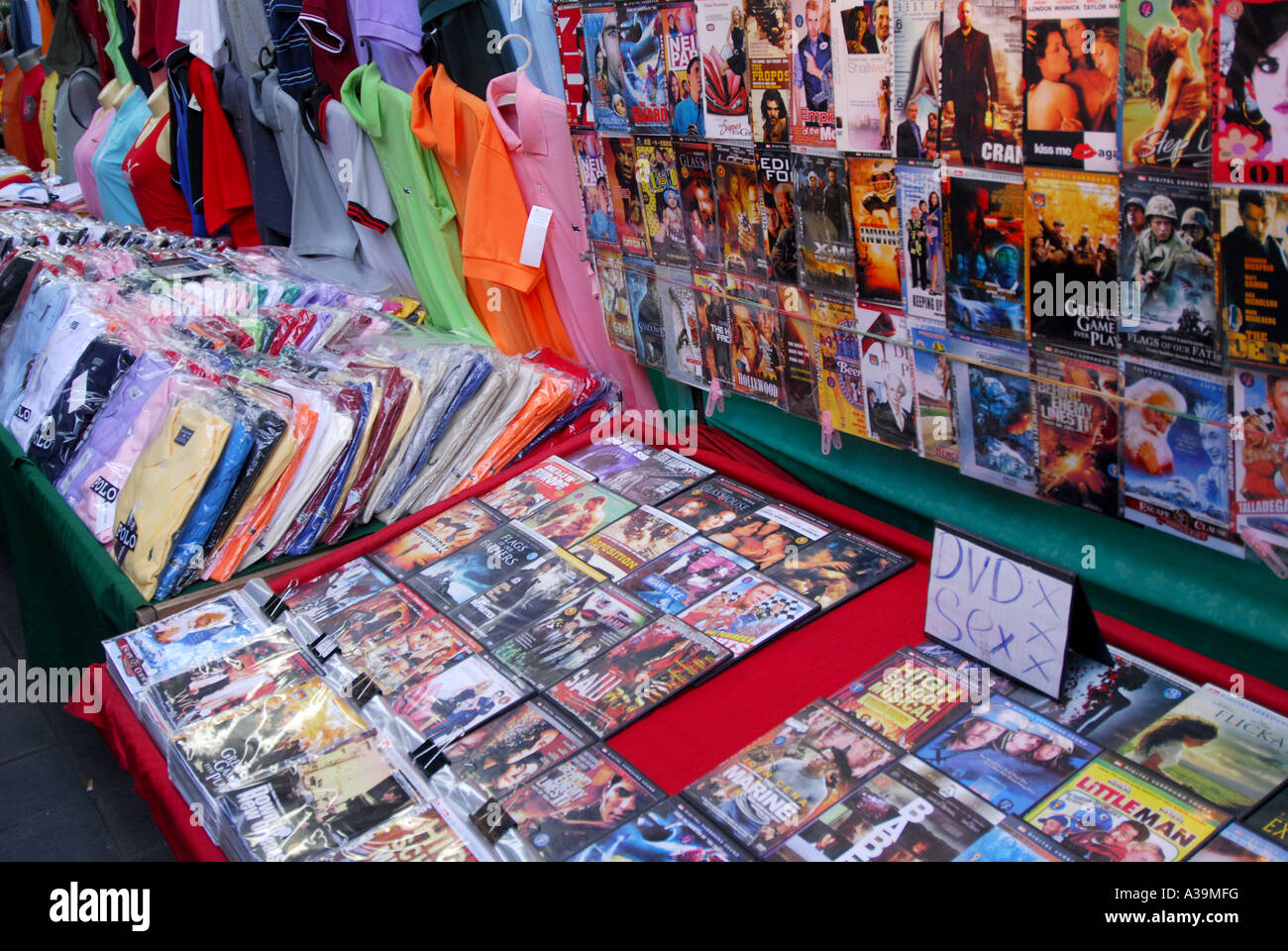 Counterfeit DVDs for sale Bangkok Thailand Stock Photo - Alamy