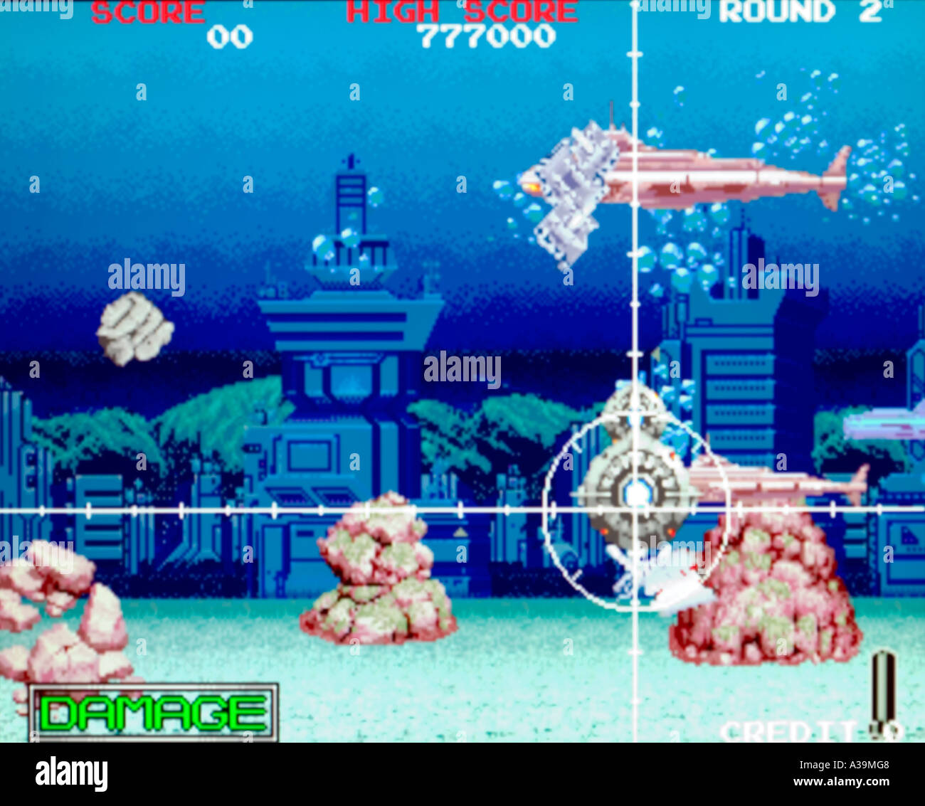 Battle Shark Taito 1989 vintage arcade videogame screenshot - EDITORIAL ...