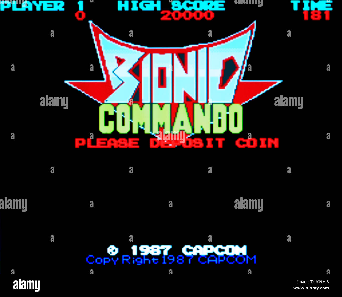 Bionic Commando Capcom 1987 vintage arcade videogame screenshot ...