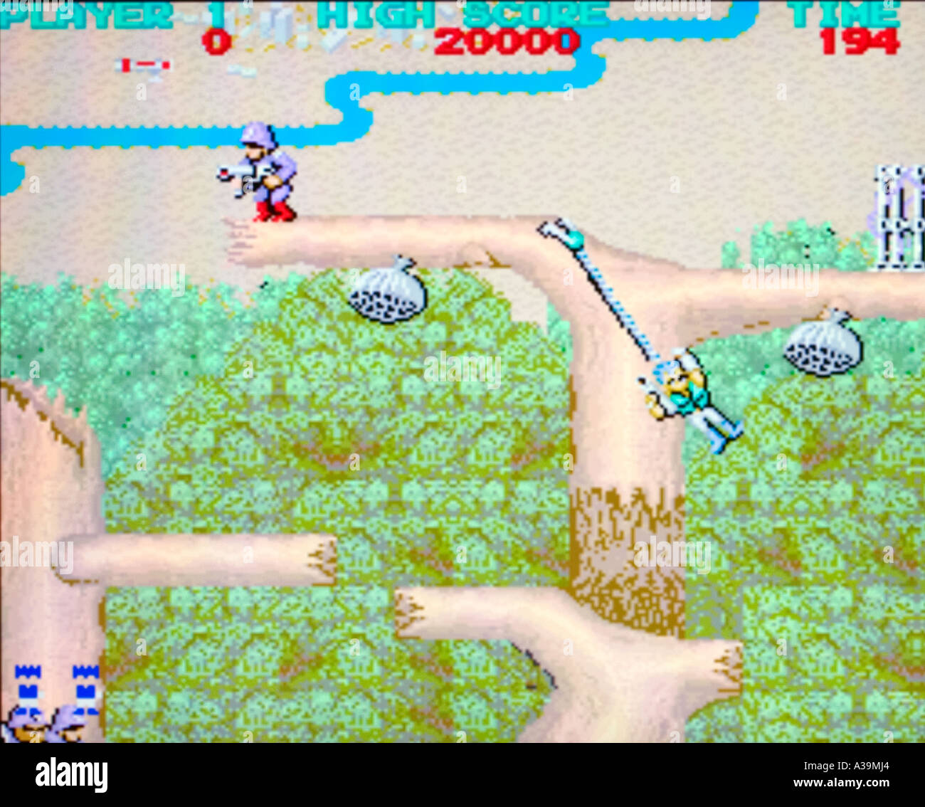Bionic Commando Capcom 1987 vintage arcade videogame screenshot ...