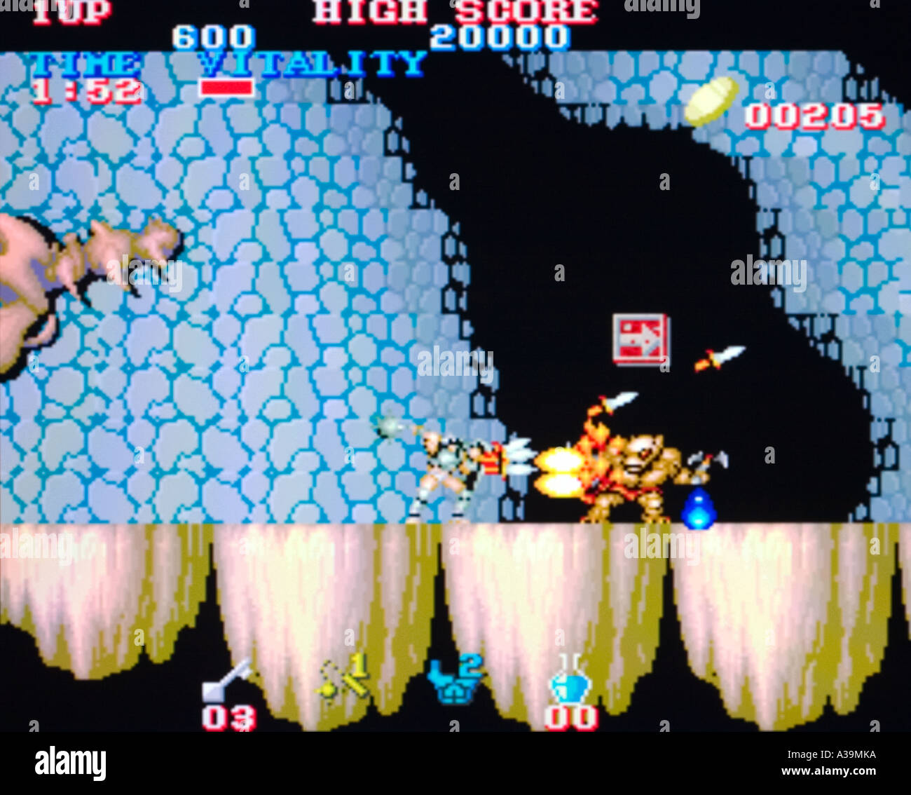 Black Tiger Capcom 1987 vintage arcade videogame screenshot - EDITORIAL ...
