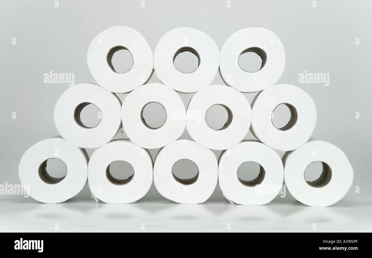 white loo toilet rolls paper Stock Photo - Alamy