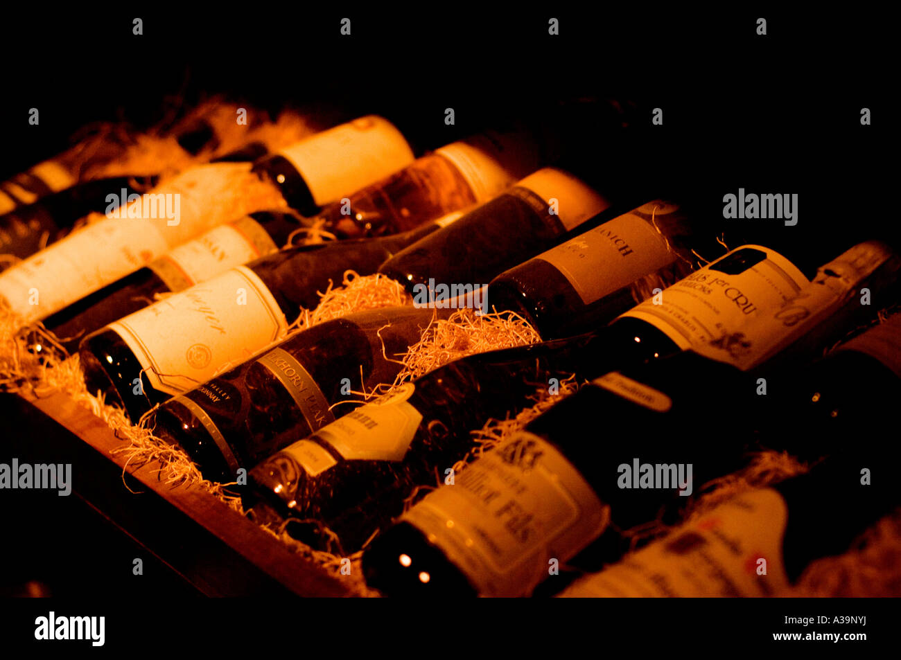 Bottles of wine and champaign Stock Photo - Alamy
