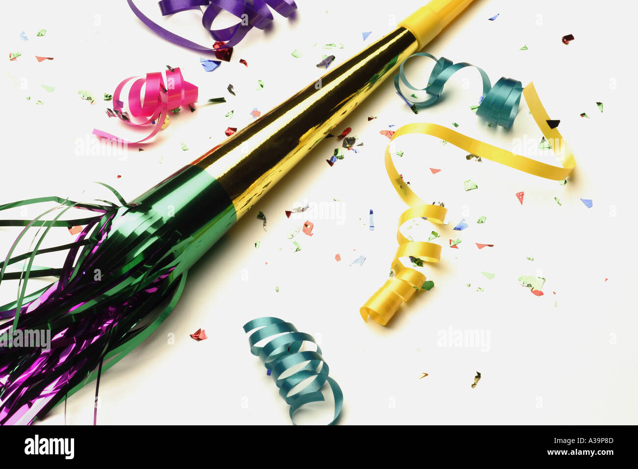 Party horn blower streamers hi-res stock photography and images - Alamy