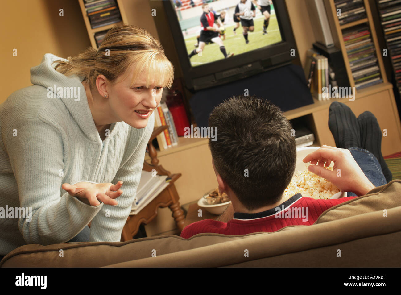 Couple having a dispute Stock Photo - Alamy