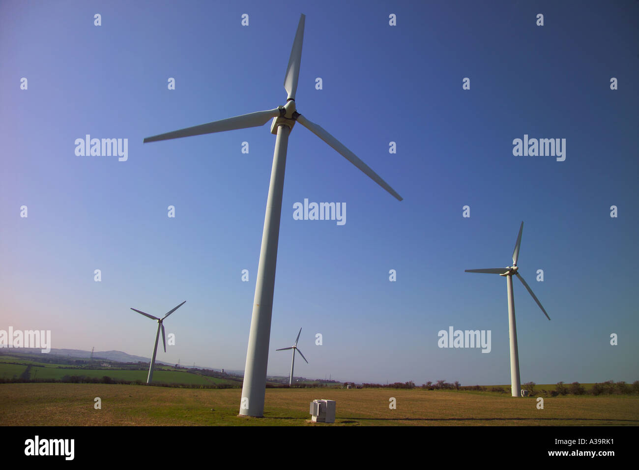 Wind Turbines Anglesey North West Wales Stock Photo - Alamy