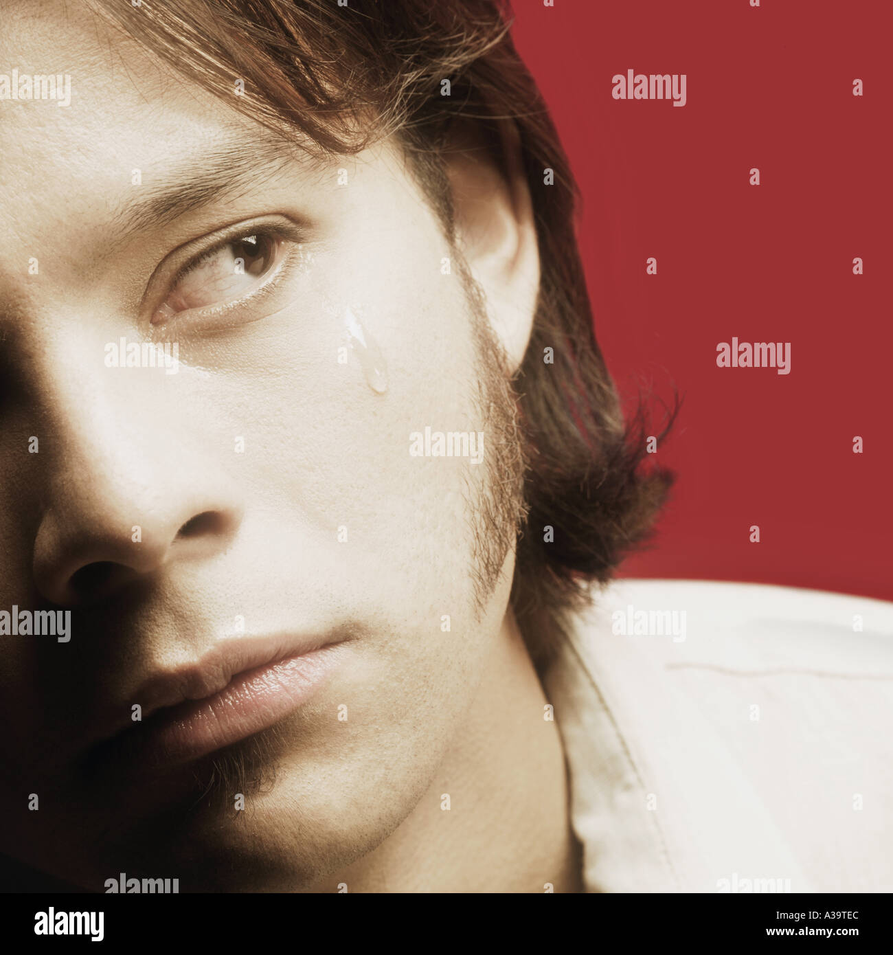 A young man s teardrop Stock Photo - Alamy