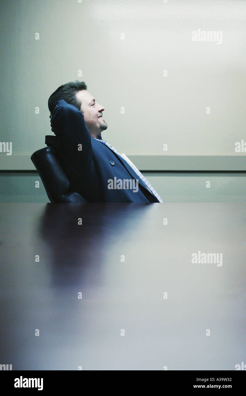 Man looking pleased with himself Stock Photo - Alamy