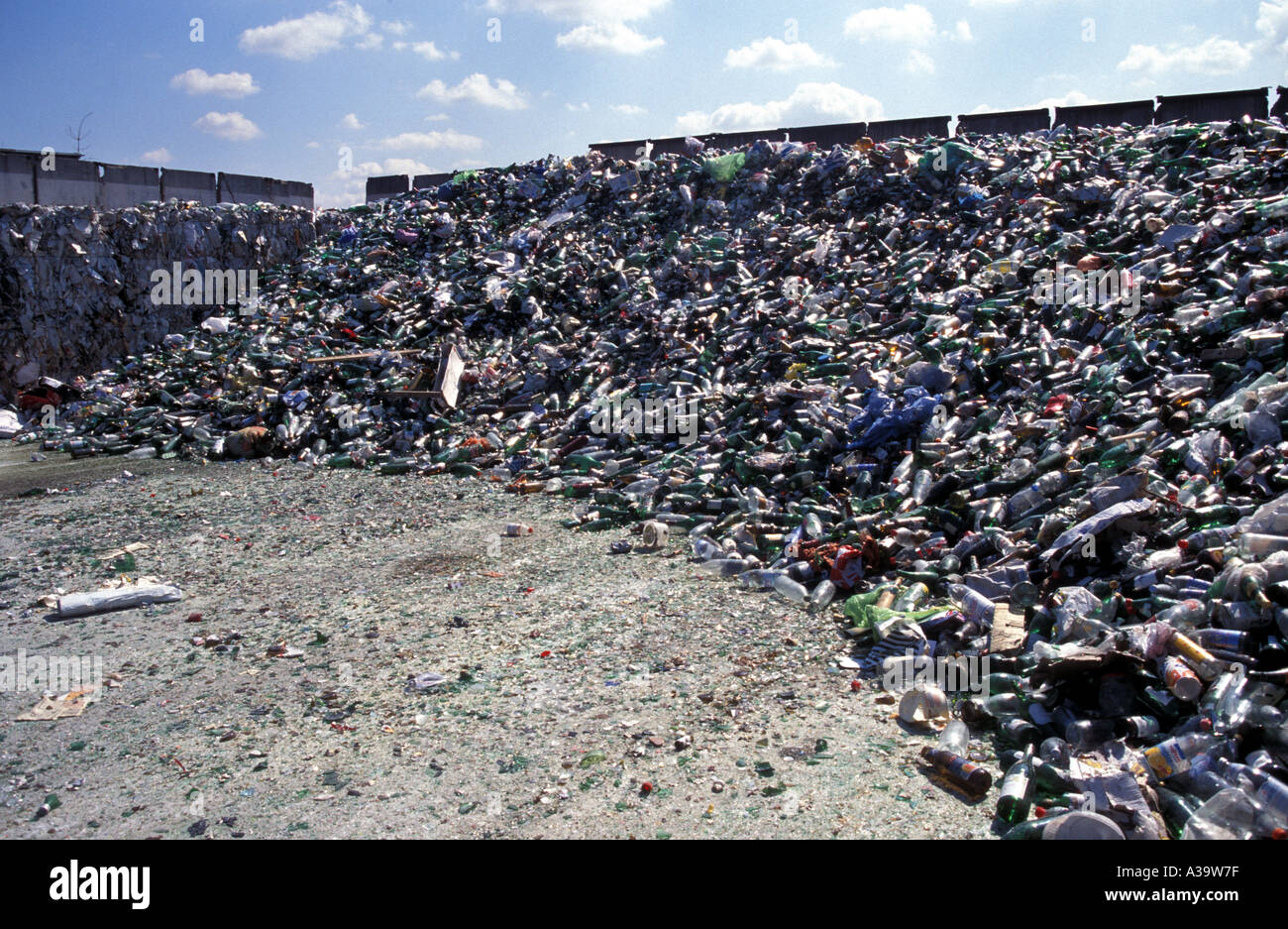 Glass bottles waiting to be recycled Berlin Germany Stock Photo - Alamy