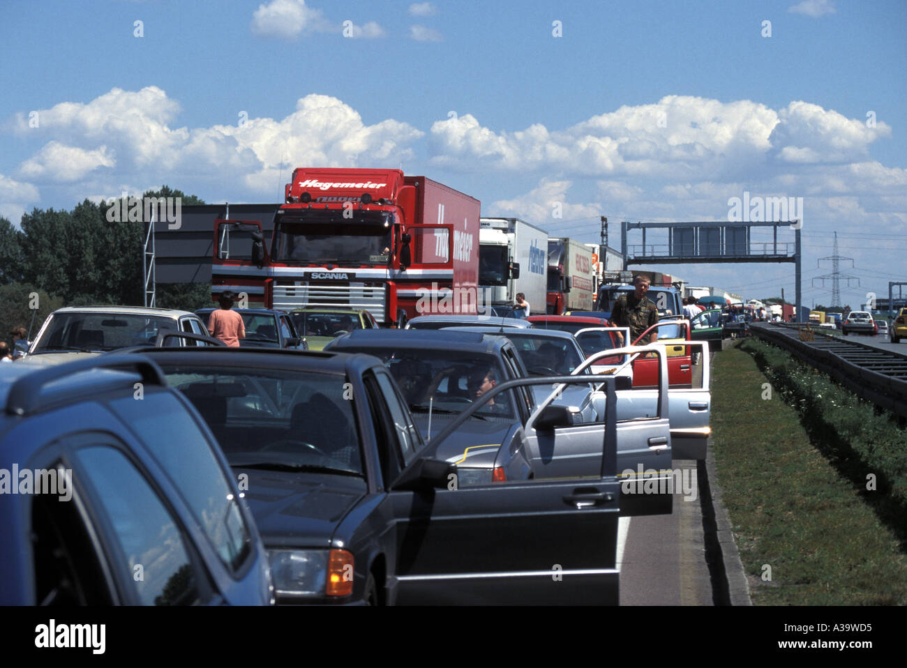 Traffic has come to a complete stop on Germany s A2 Autobahn Stock ...