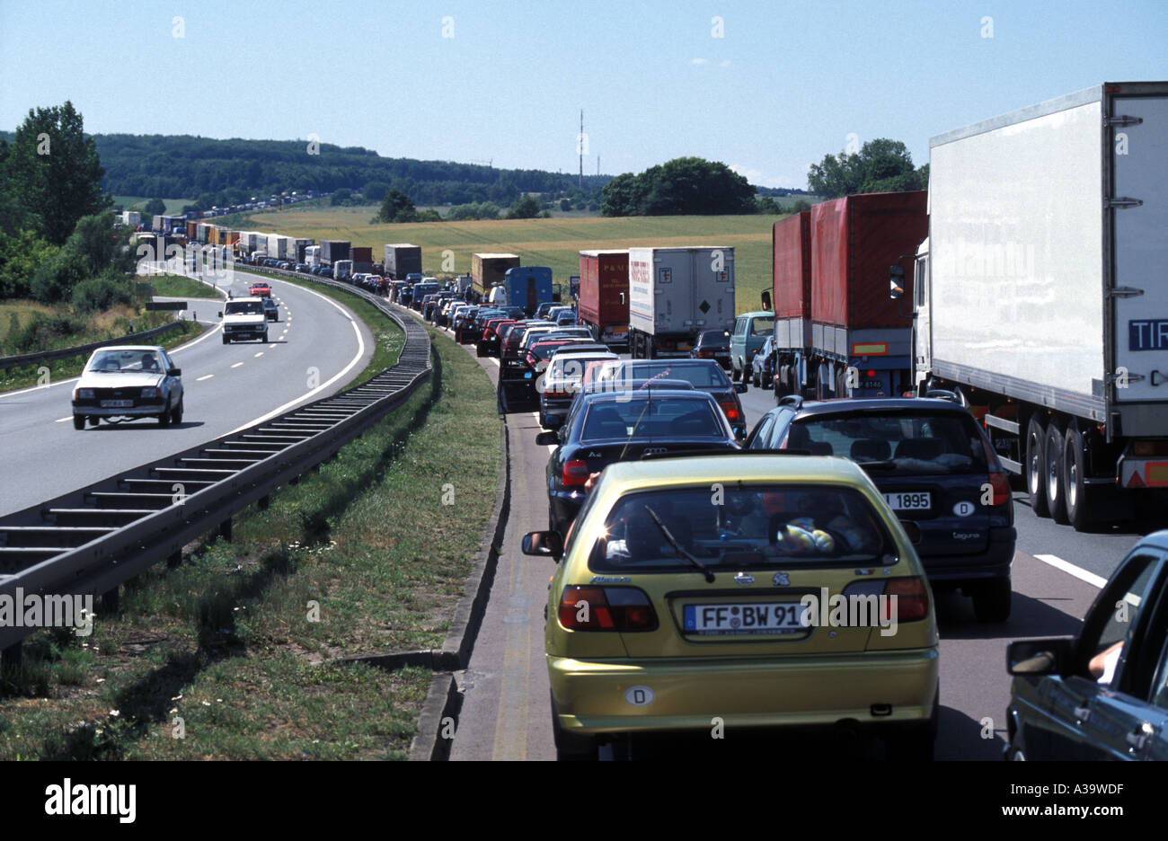 Traffic has come to a complete stop on Germany s A2 Autobahn Stock ...