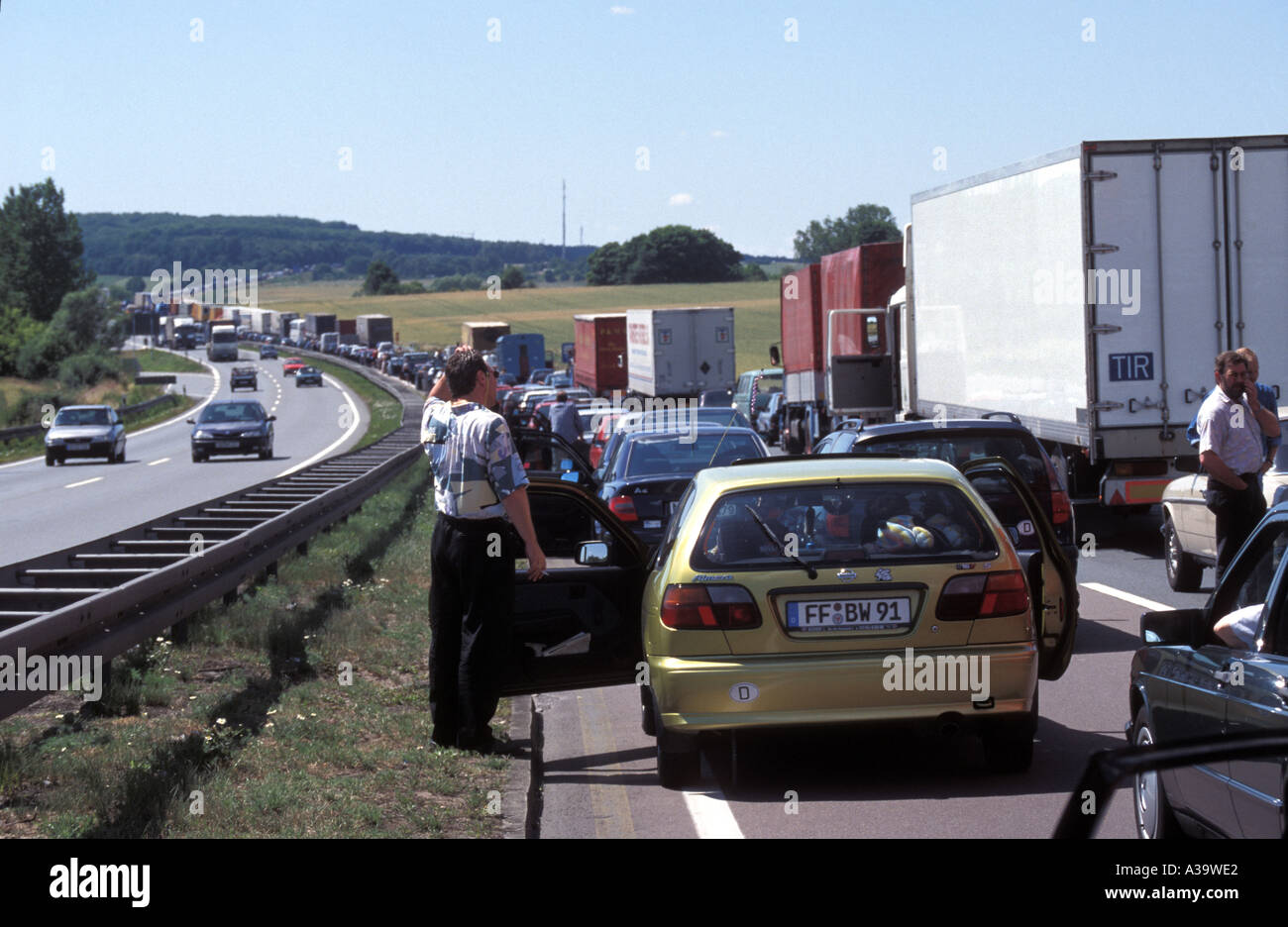 Traffic has come to a complete stop on Germany s A2 Autobahn Stock ...