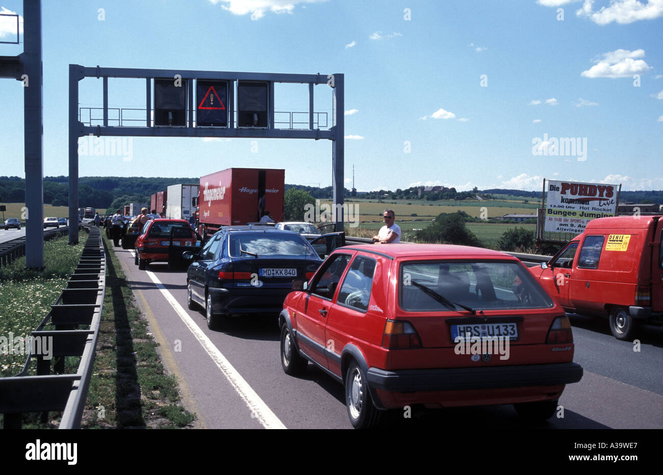 Traffic has come to a complete stop on Germany s A2 Autobahn Stock ...
