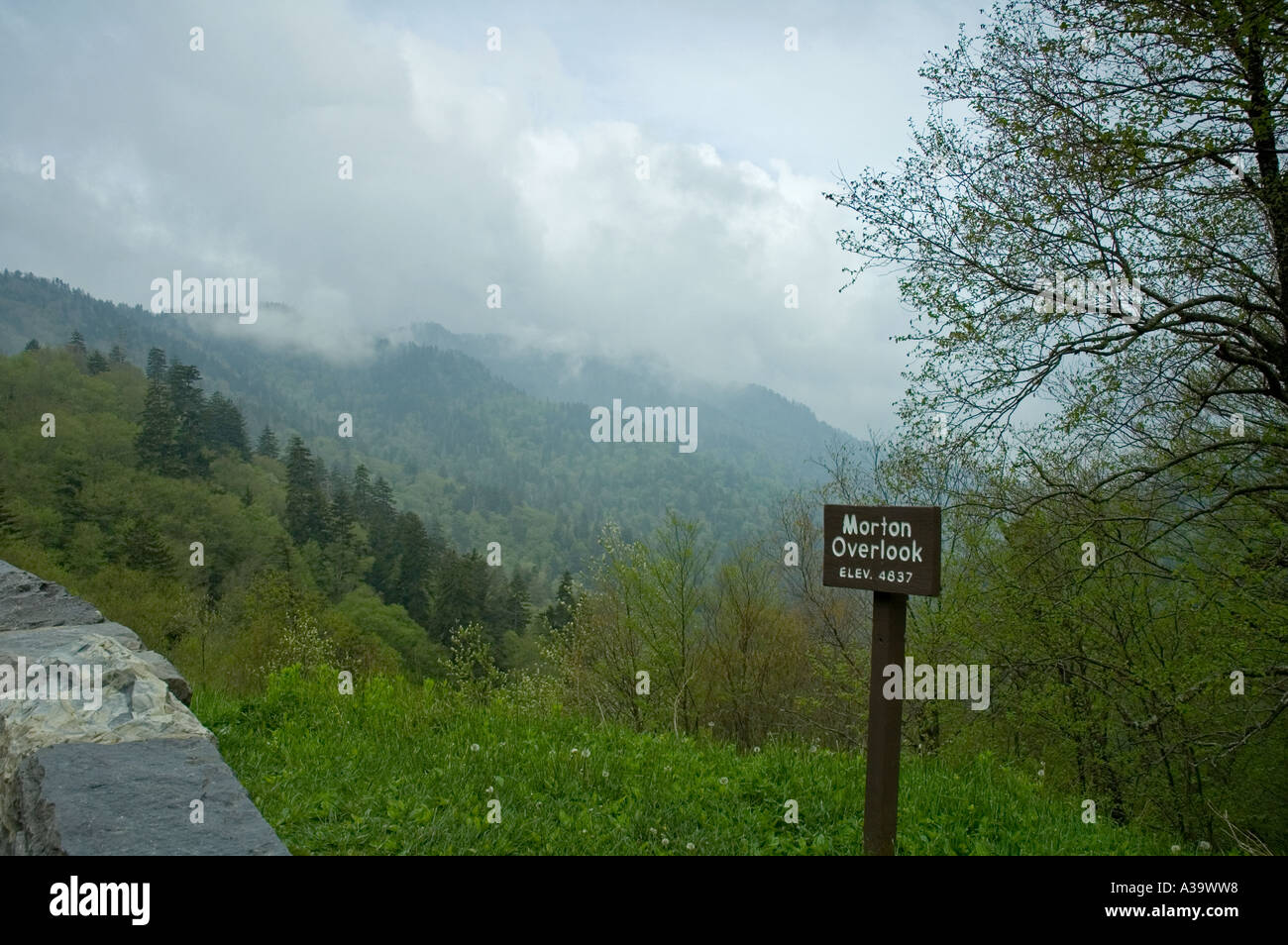 Spring Scenic from Morton Overlook, Great Smoky Mtns Nat Park, TN Stock ...
