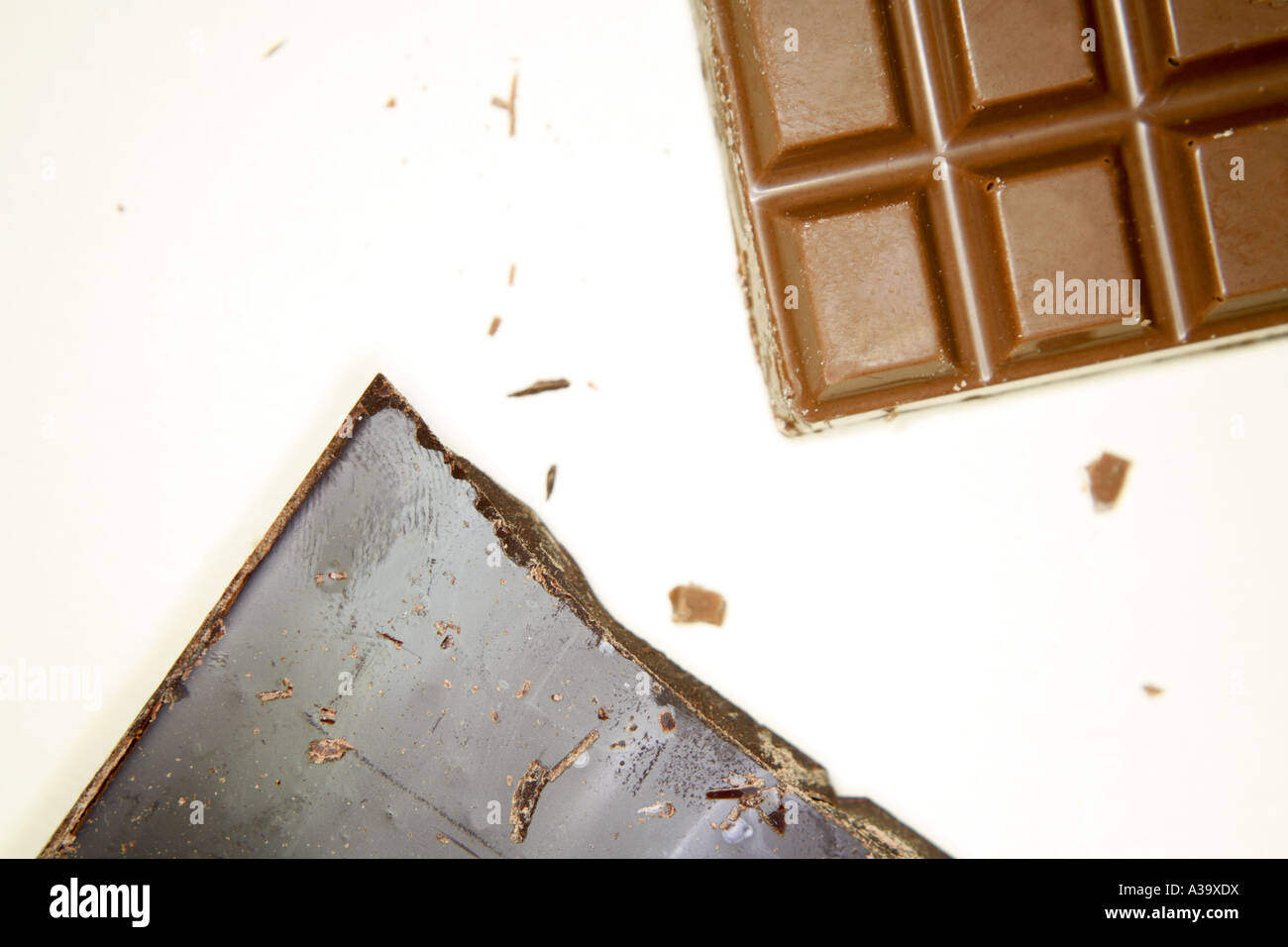 Light and dark chocolate Stock Photo - Alamy