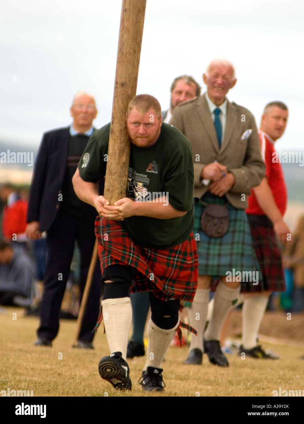 Tossing the caber Stock Photo - Alamy