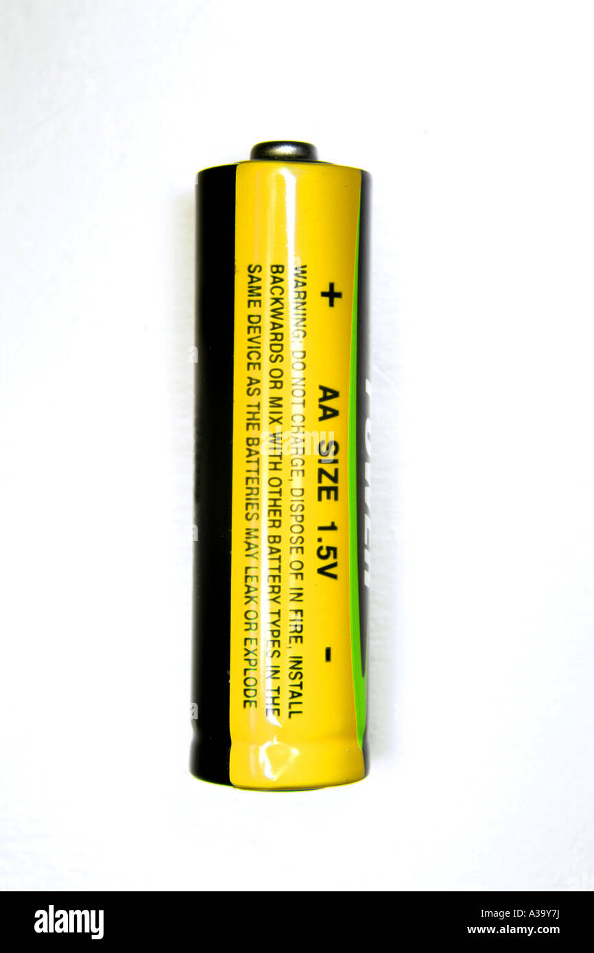 AA battery on a white background Stock Photo - Alamy