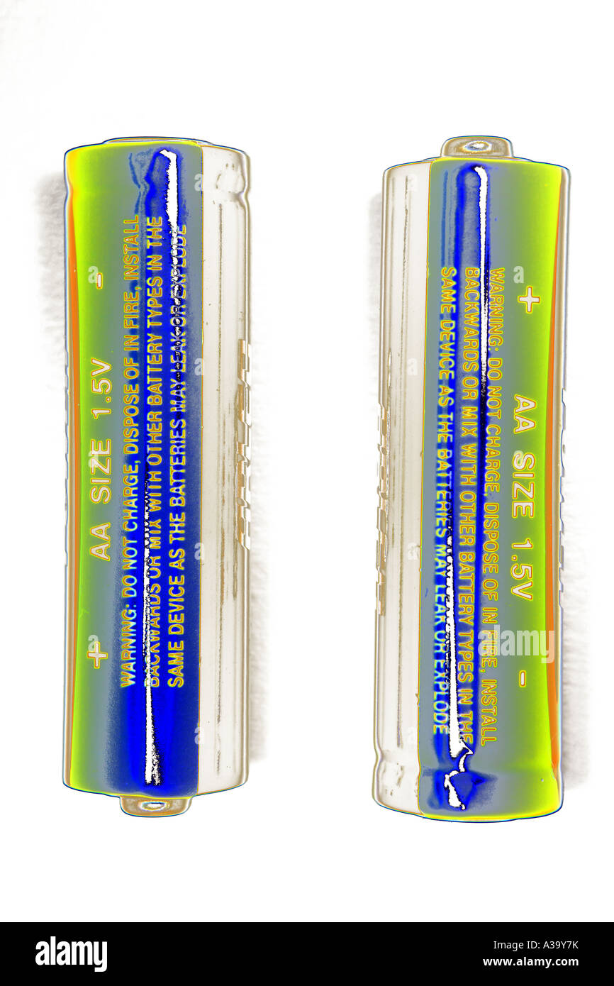 Two AA batteries Stock Photo - Alamy