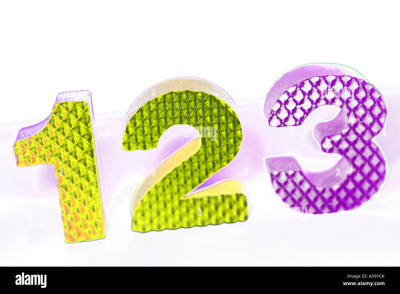 Numbers 123 on white background Stock Photo - Alamy
