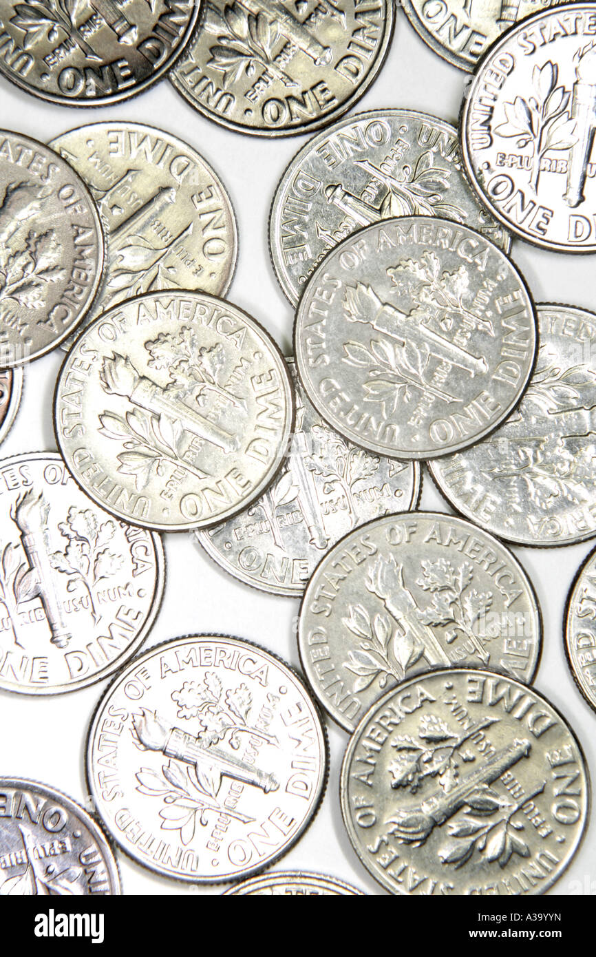 One dime coins Stock Photo - Alamy