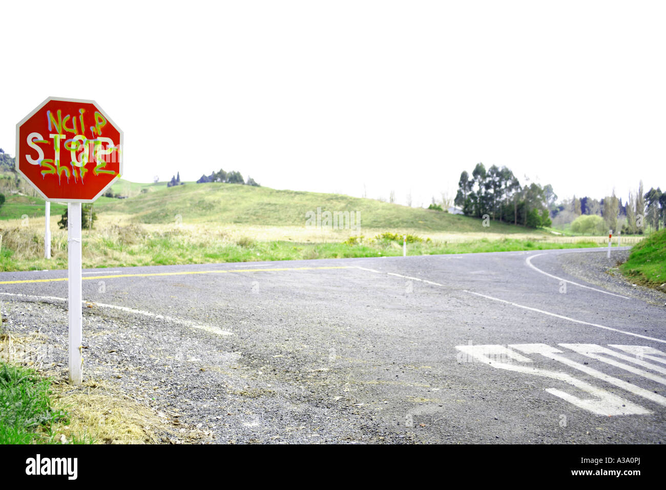 Grafitti sign on stop sign Stock Photo - Alamy