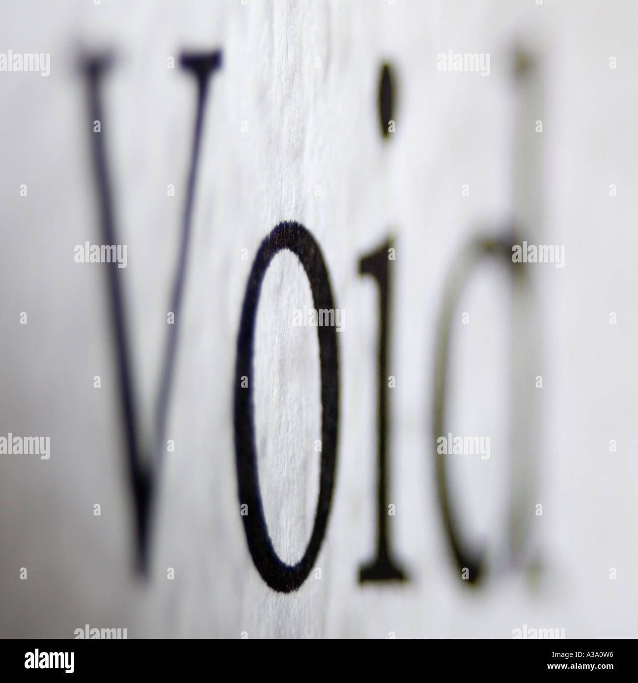 the word void printed on to texture paper Stock Photo - Alamy