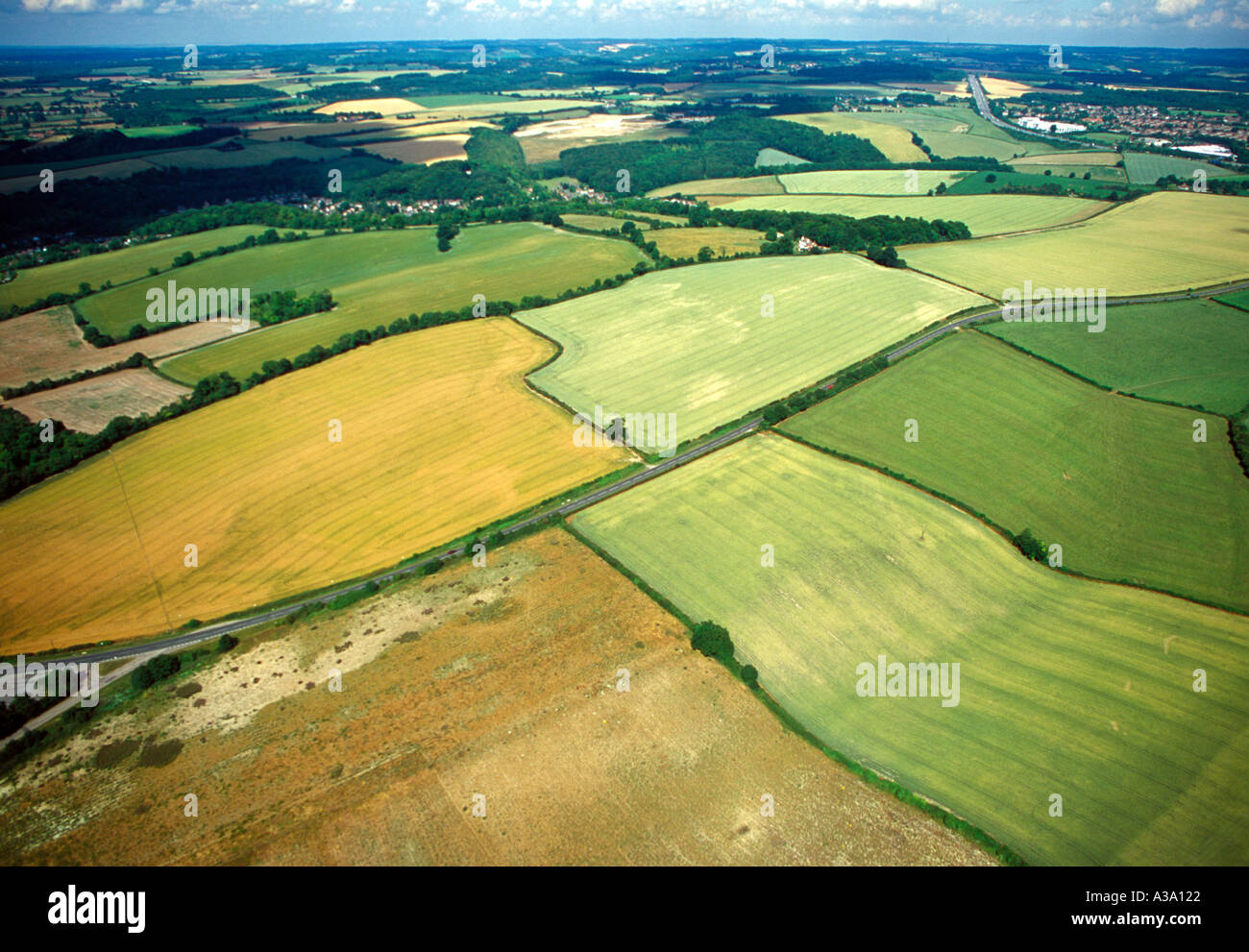 Uk green belt fields aerial hi-res stock photography and images - Alamy
