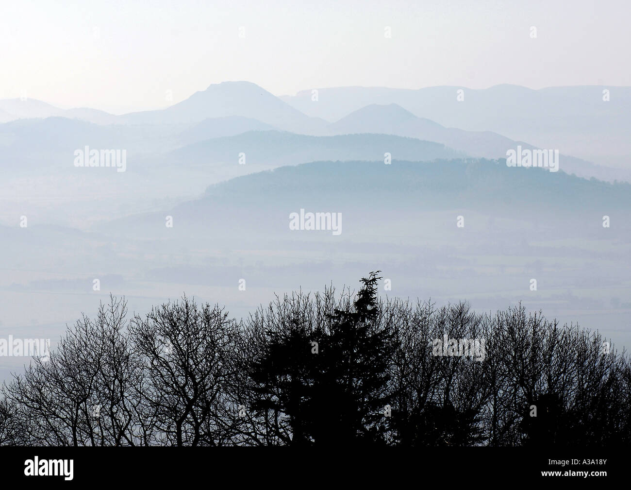 Stretton Hills, Shropshire, seen from The Wrekin England UK Stock Photo ...