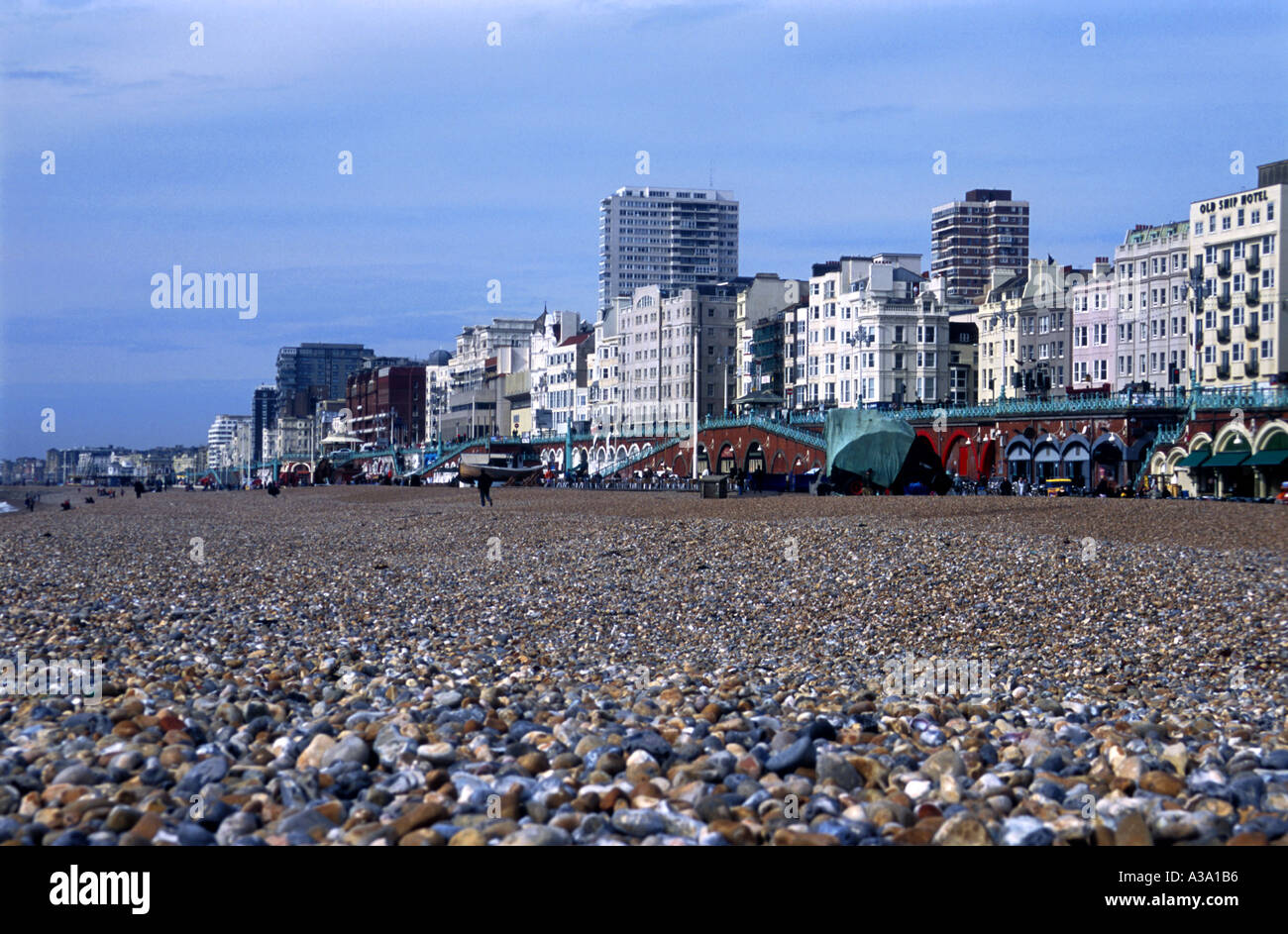 March 17th 2002 Brighton s famous pebble beach England Stock Photo - Alamy