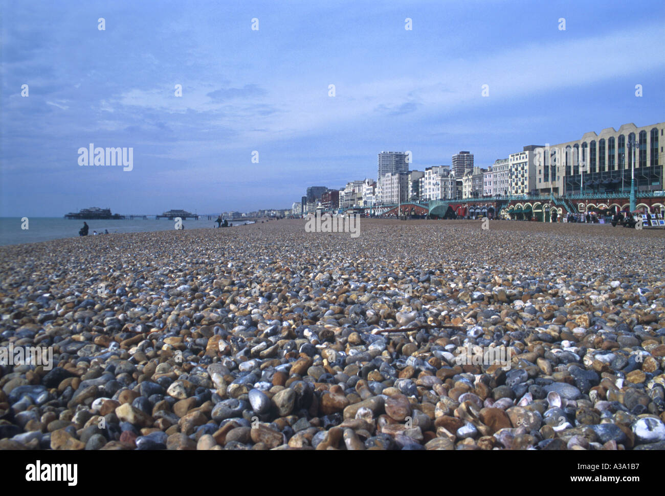March 17th 2002 Brighton s famous pebble beach England Stock Photo - Alamy