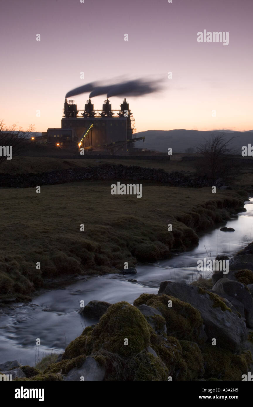 Corus plant at Shap, Lake District, England at sunset Stock Photo - Alamy