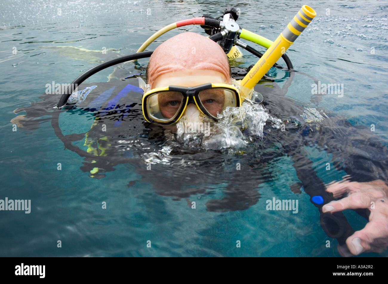 Diving at a dive centre at Capernwray Quarry, Cumbria England UK Stock ...