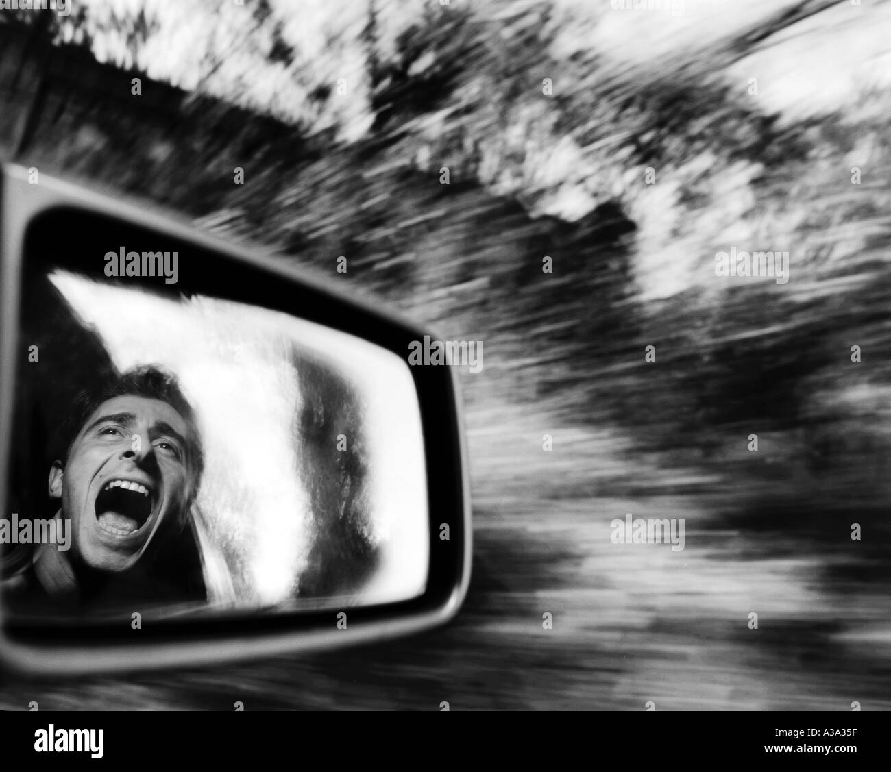 Man driving car Black and White Stock Photos & Images - Alamy