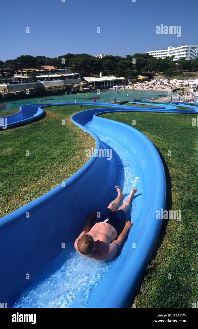 Water slide - Ciutadella, Menorca SPAIN Stock Photo - Alamy