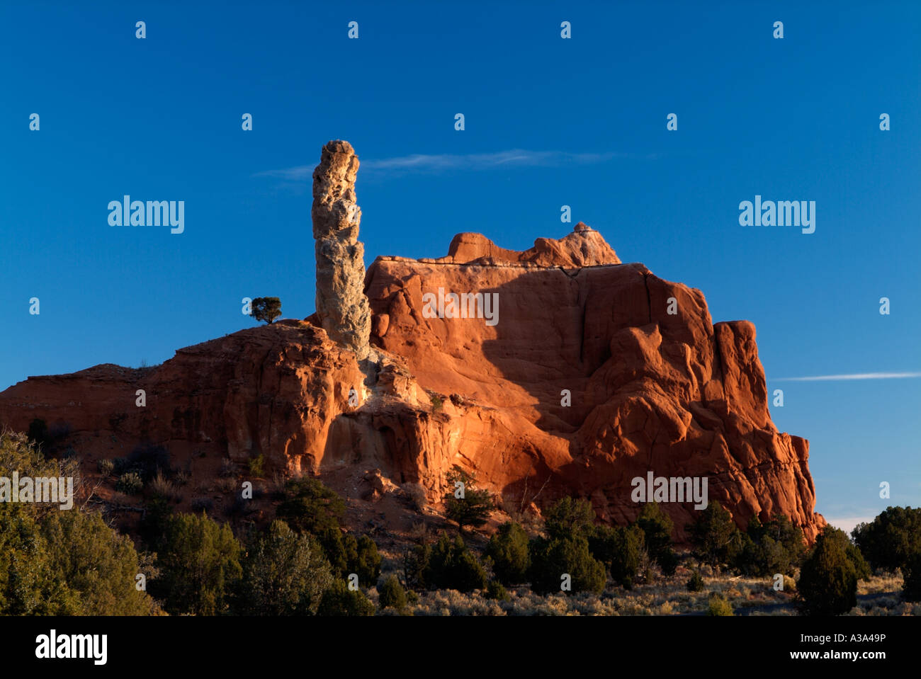 sandstone spire rock formation and blue sky in kodachrome state park ...