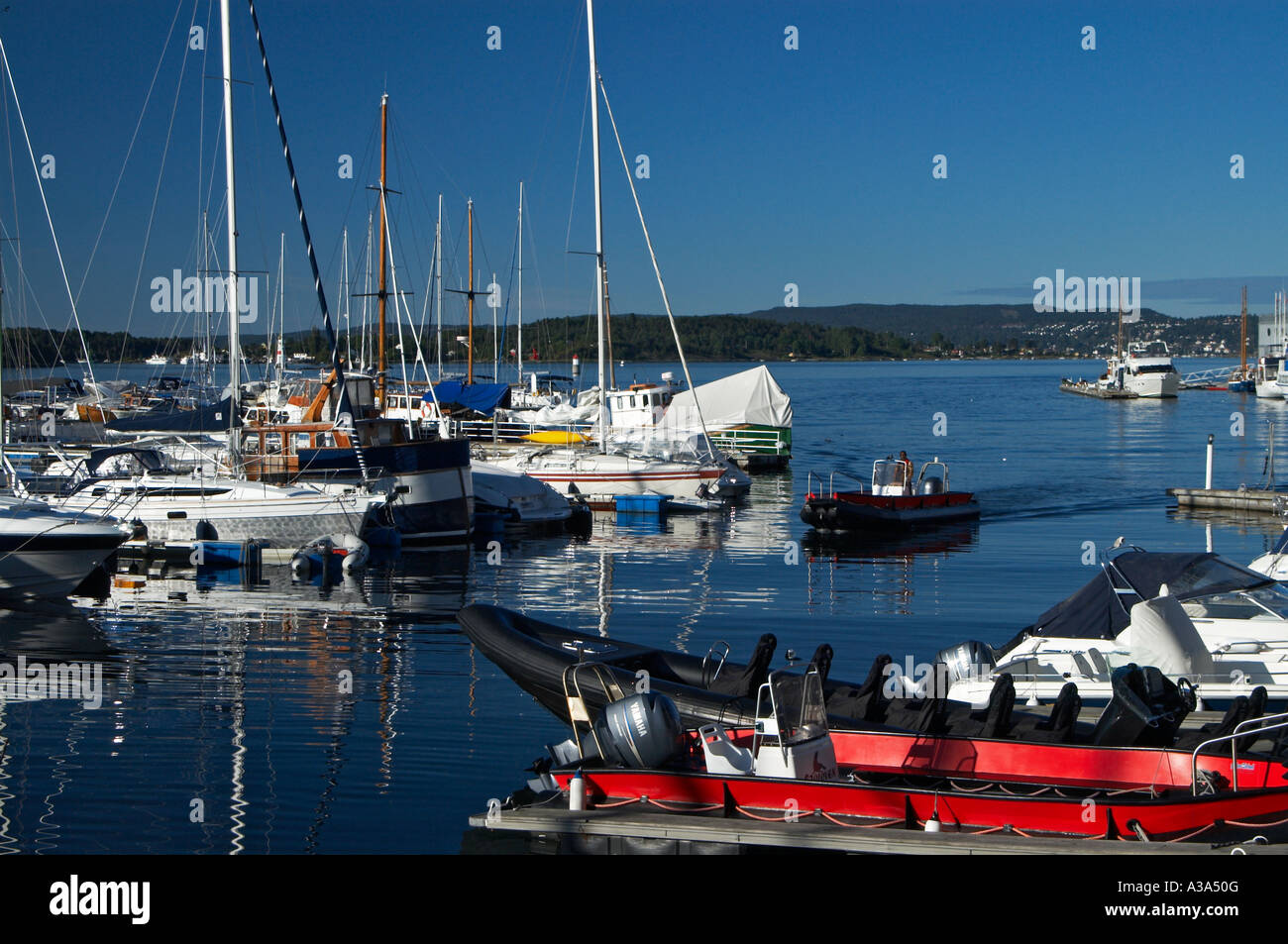 Boat returning home in the morning Stock Photo - Alamy