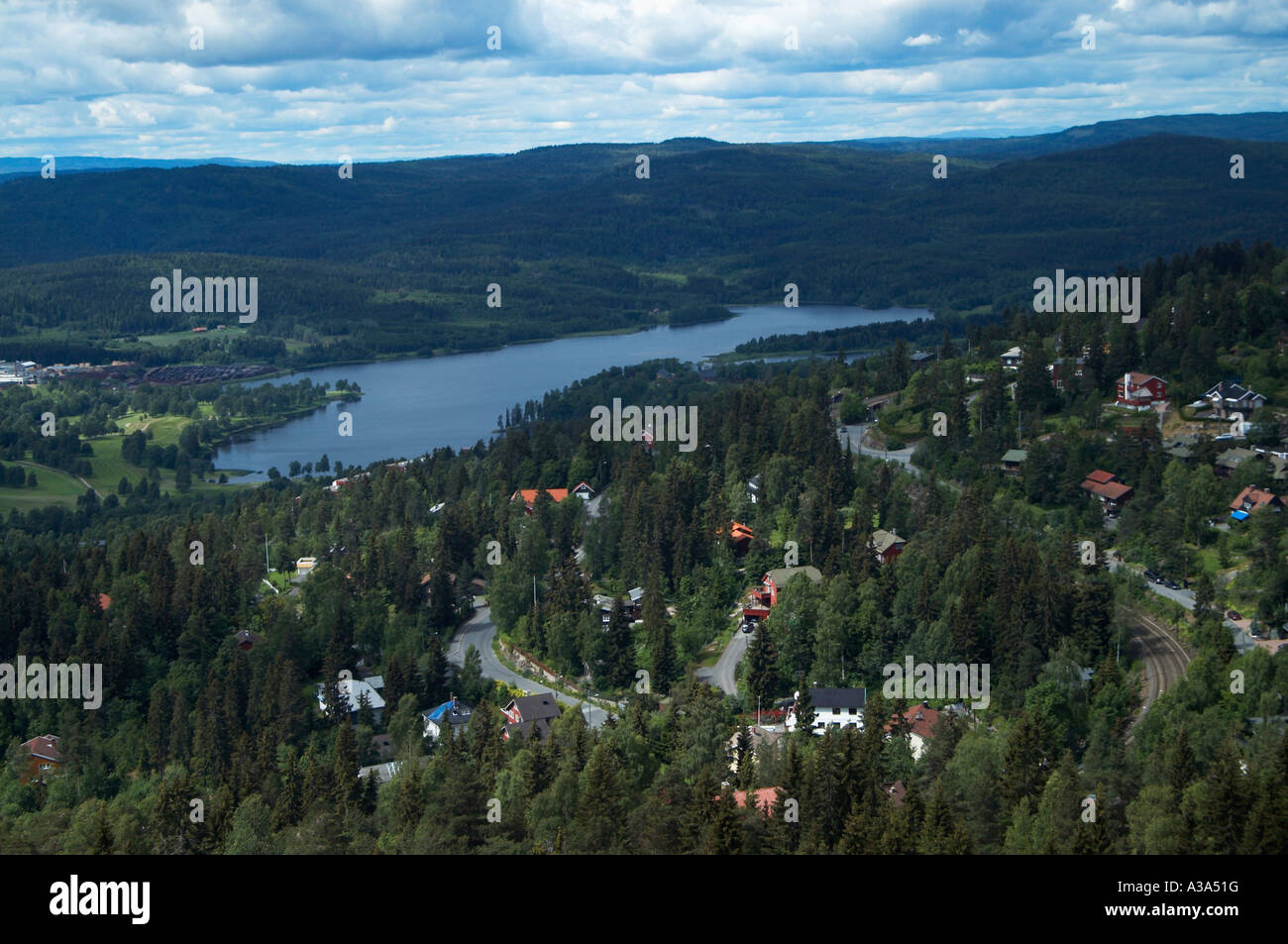 A scenic view from Holmenkollen ski jump in Oslo Stock Photo - Alamy