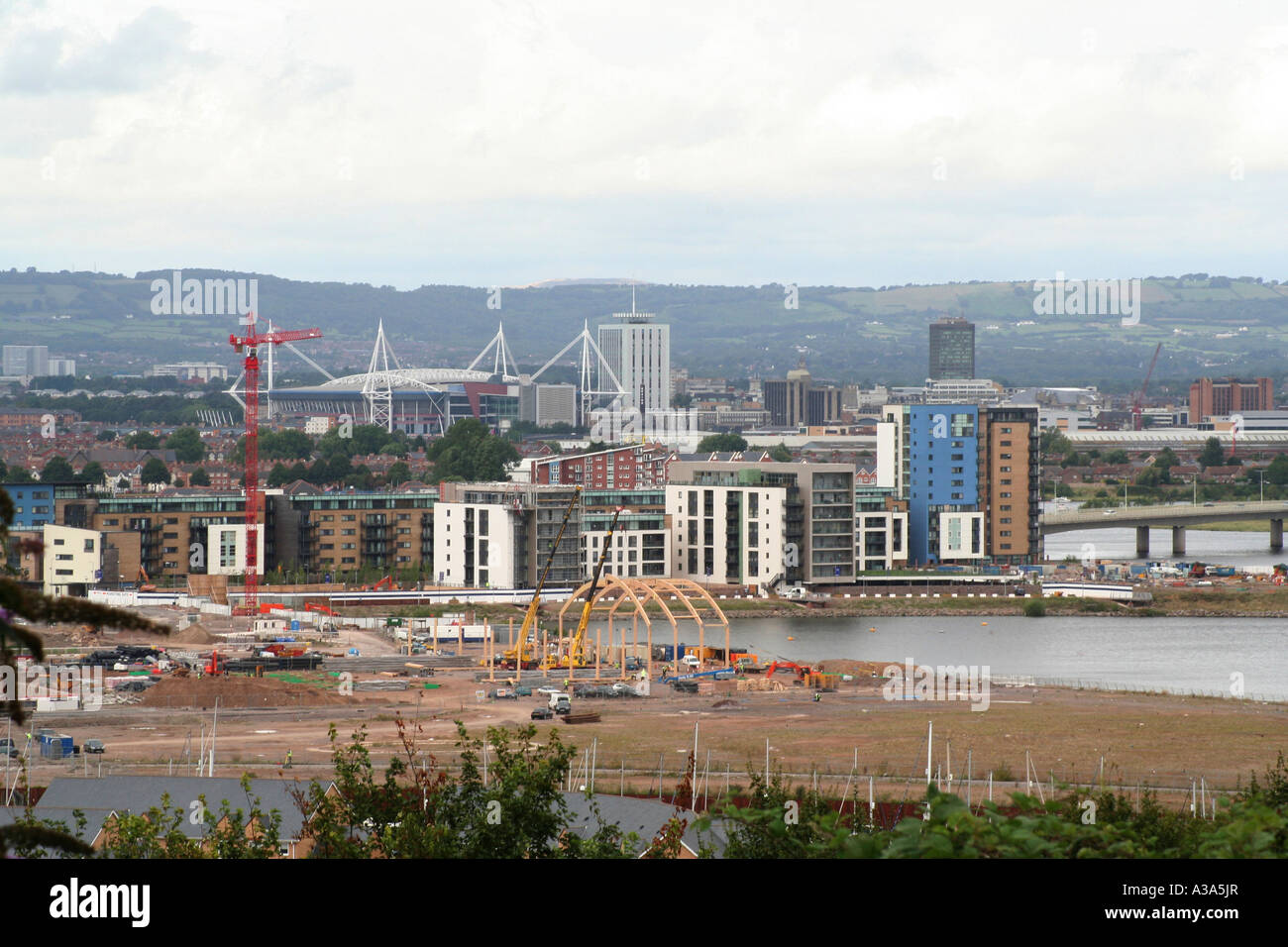 Construction of New Developments Cardiff Bay South Wales Stock Photo ...