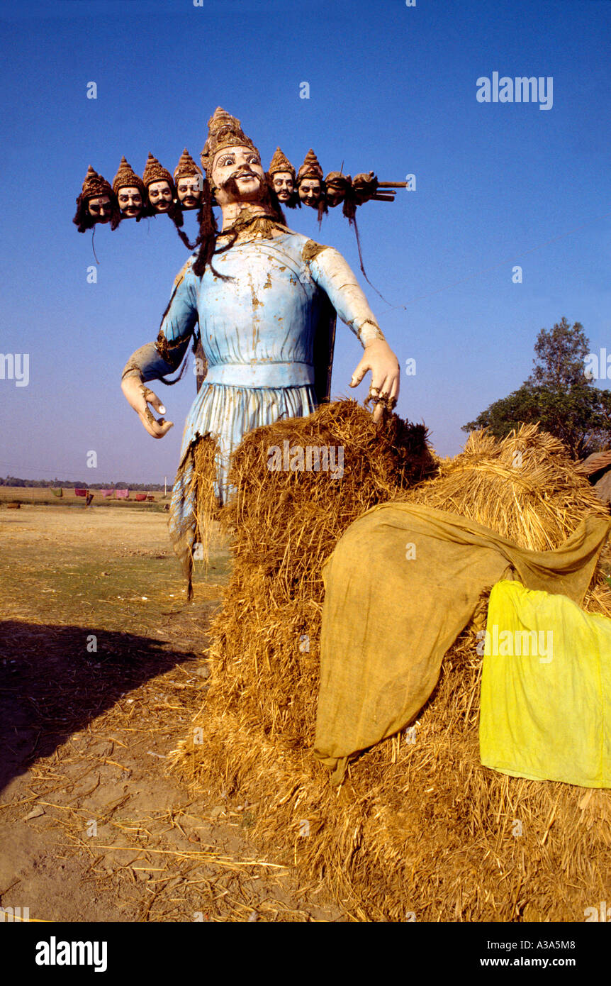Bengal India Farm Ravana God Figure In Haystack Stock Photo - Alamy