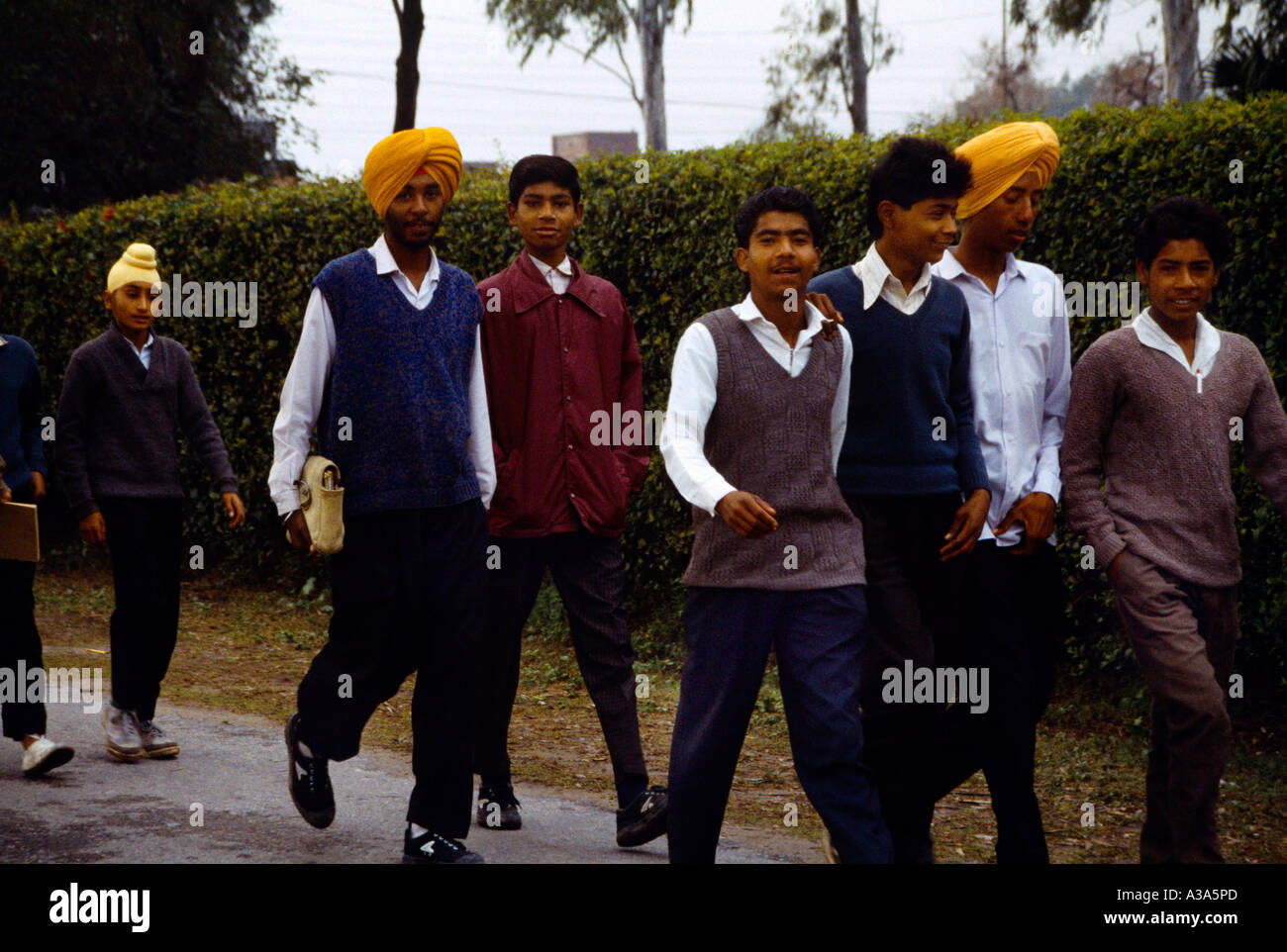 Amritsar India Khalsa College Boys With First Turbans Stock Photo - Alamy