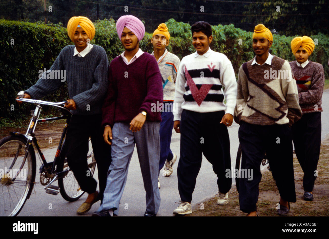 Amritsar India Khalsa College Boys With First Turbans Stock Photo - Alamy