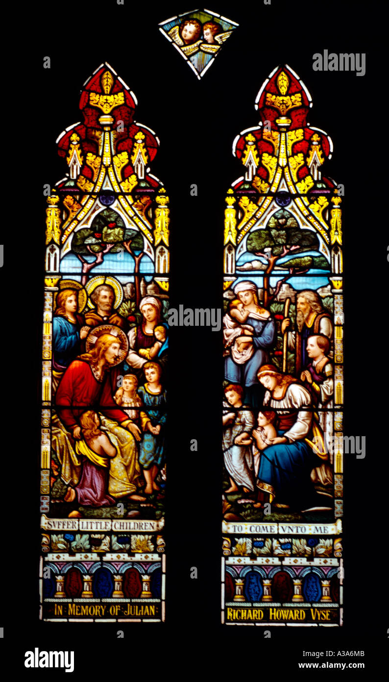 Stained glass with children hi-res stock photography and images - Alamy