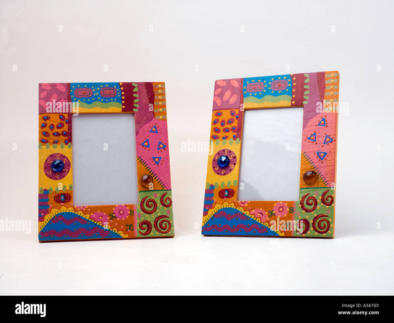Two Empty Colourful Picture Frames Stock Photo - Alamy